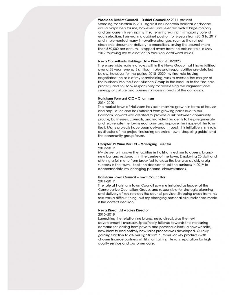 Working Life – Curriculum Vitae | Nicholas Collinson